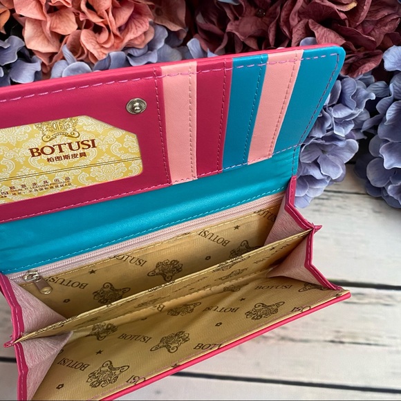 Bags | Hot Pink Vegan Leather Owl Clutch Wallet Checkbook | Poshmark